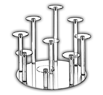 Round Base Risers - 9 Dumbbell